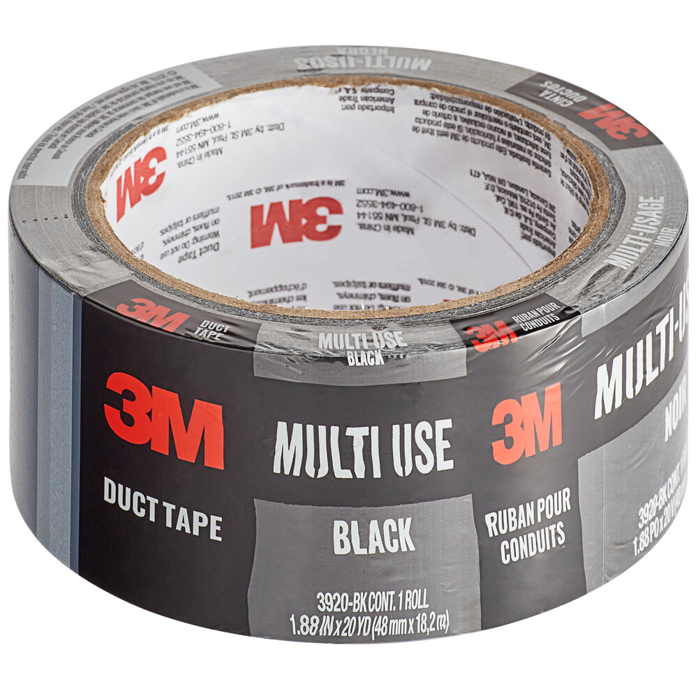3M 1.88" x 20 Yards Black Multi-Use Duct Tape 3920-BK