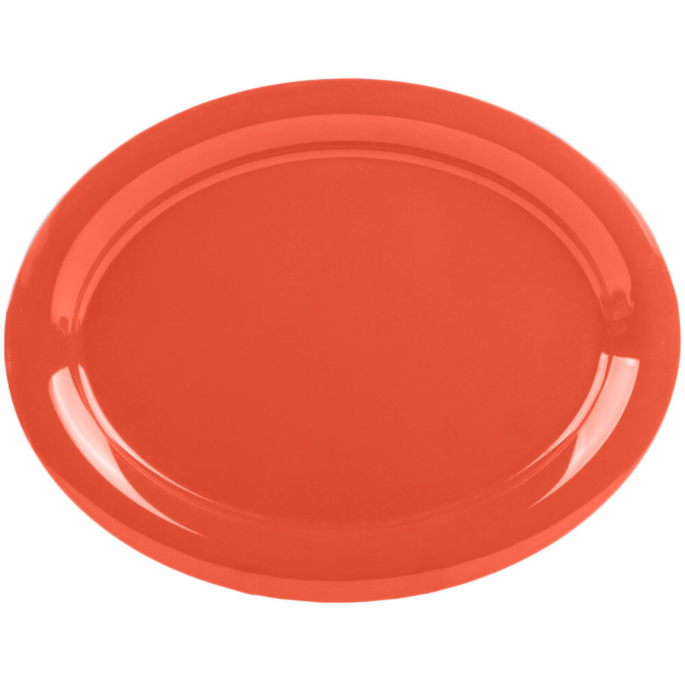 GET OP-135-RO Diamond Mardi Gras 13 1/2" x 10 1/4" Rio Orange Oval ...
