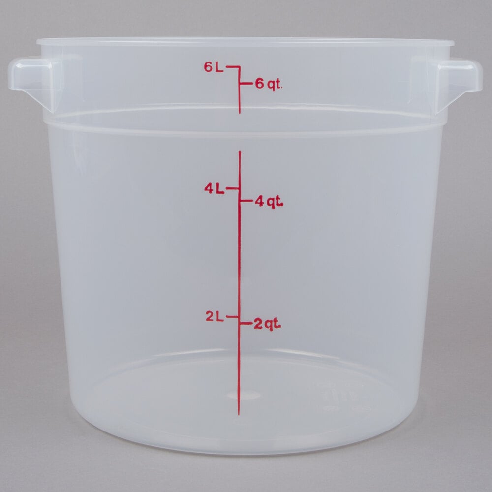 Cambro 6-Quart Round Clear Plastic Storage Container