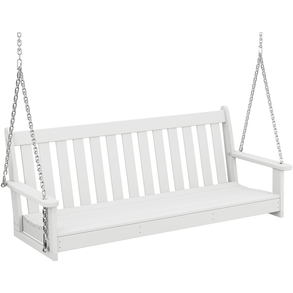POLYWOOD Vineyard White Porch Swing