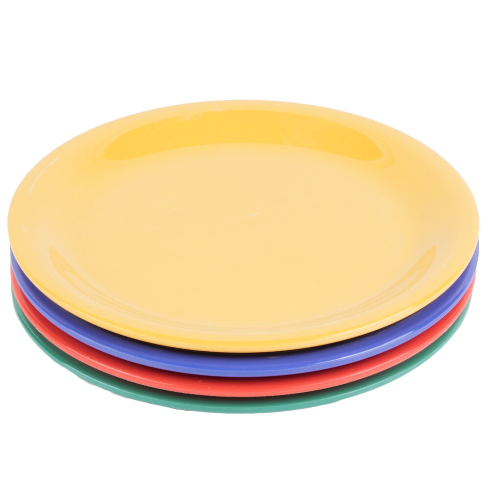 GET NP-6-MIX Diamond Mardi Gras 6 1/2" Narrow Rim Round Melamine Plate ...