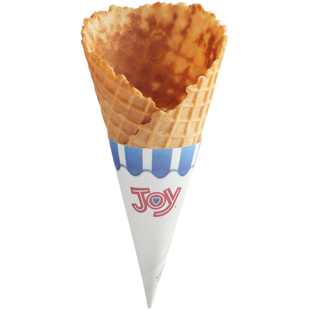 JOY Large Wide Mouth Jacketed Waffle Cone - 198/Case