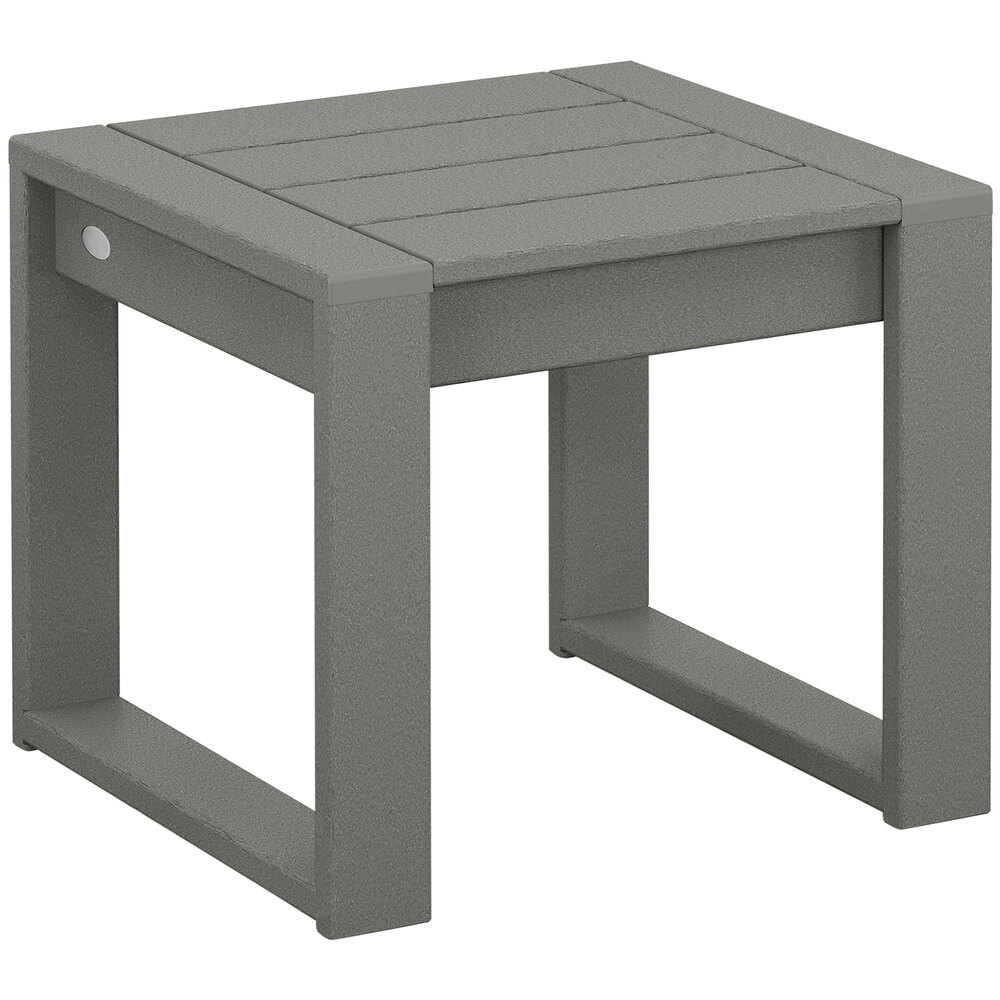 POLYWOOD Edge 19 7/8" Slate Gray End Table