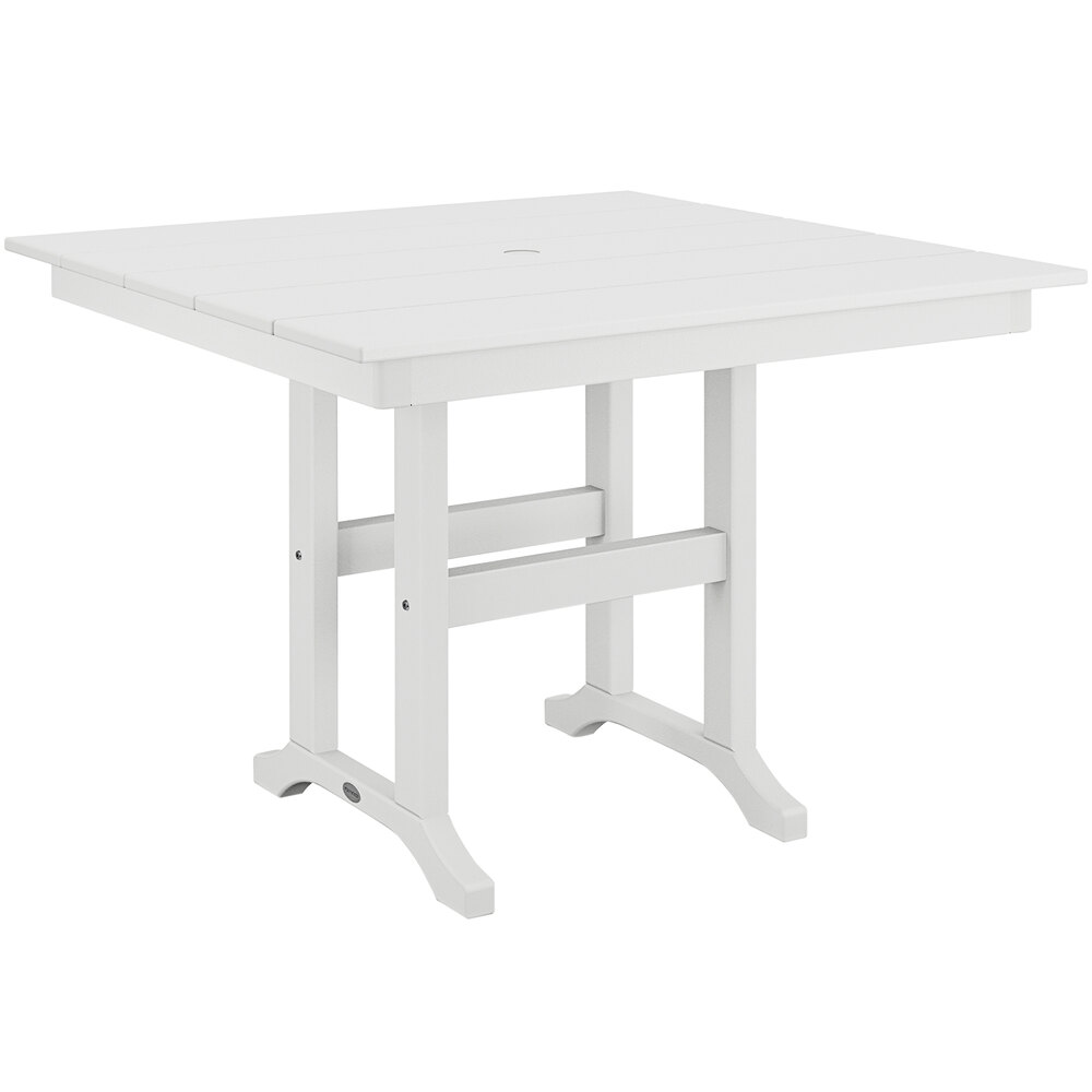 POLYWOOD Farmhouse 37" White Dining Height Table
