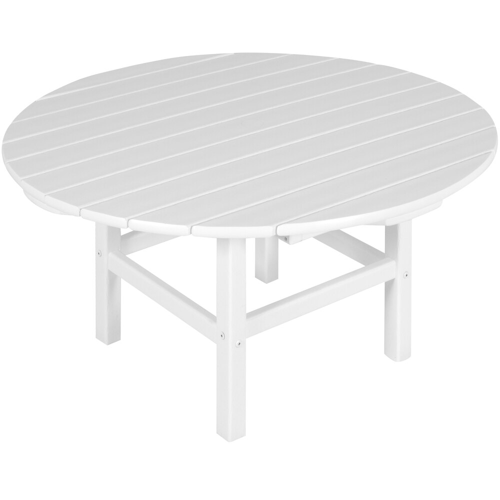 POLYWOOD 38" White Round Conversation Table