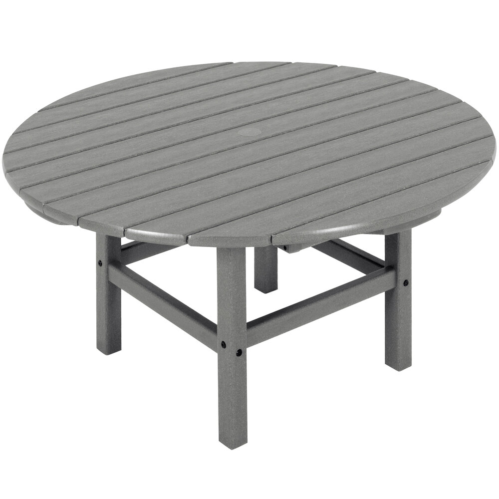 POLYWOOD 38" Slate Gray Round Conversation Table