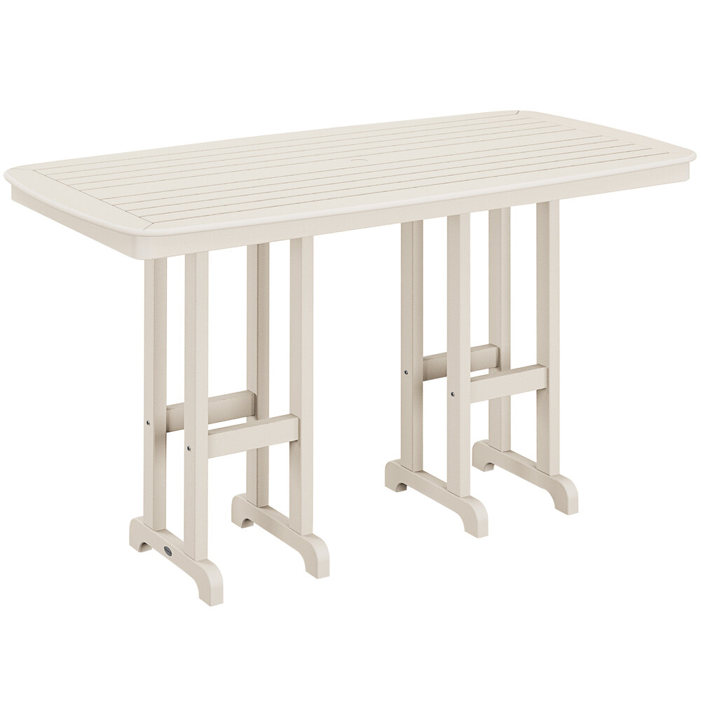 POLYWOOD Nautical 37" x 72" Sand Bar Height Table