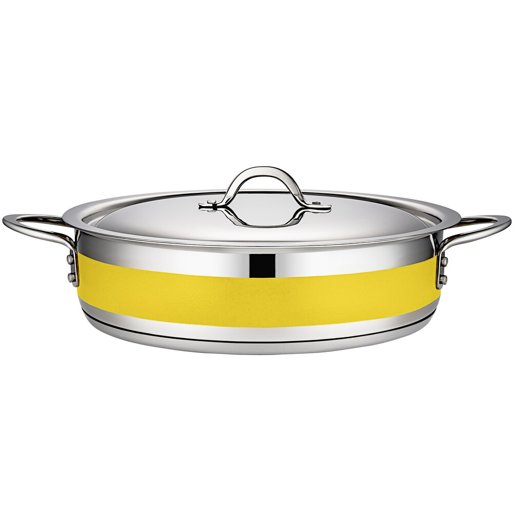 Bon Chef Country French X 6 Qt. Yellow Stainless Steel Brazier Pot ...
