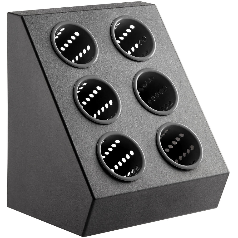 Choice Six Hole Plastic Flatware Organizer with Black Perforated ...