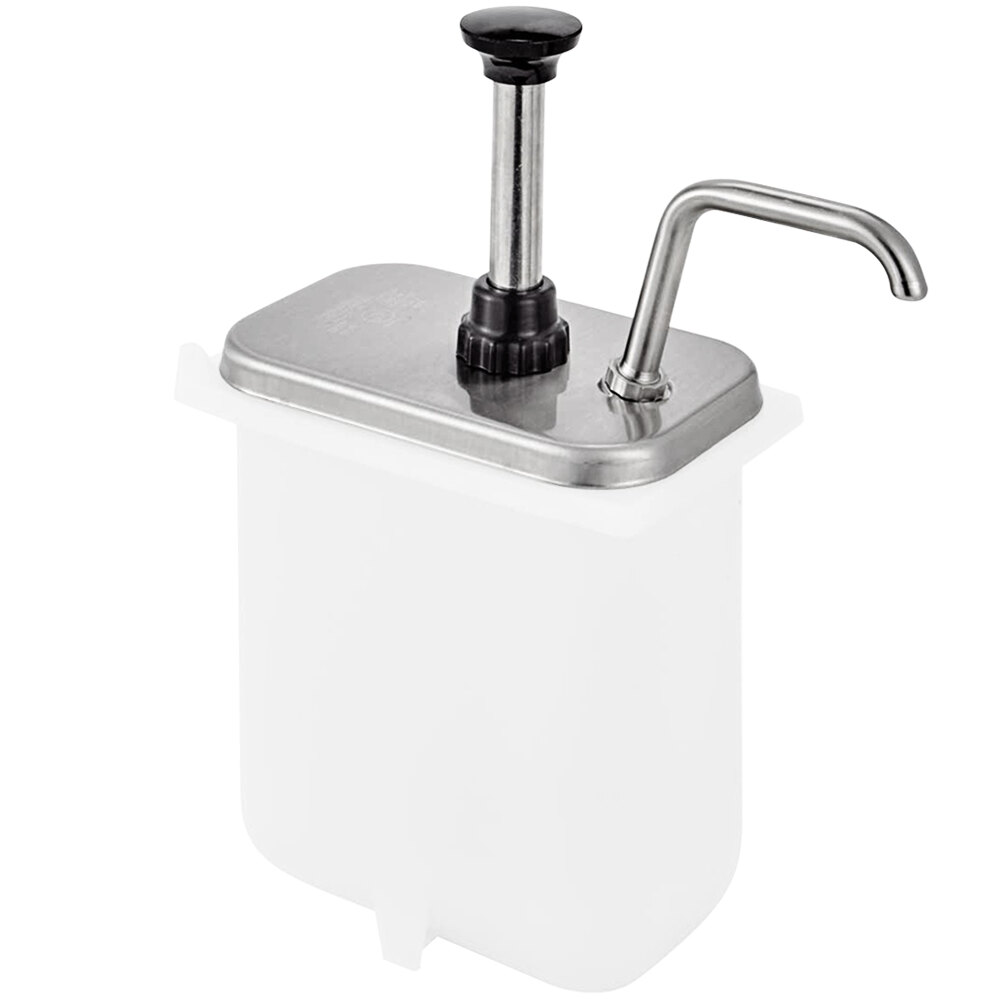 Server Stainless Steel 1 oz. Pump with Lid for Standard 2 Qt. Fountain Jar