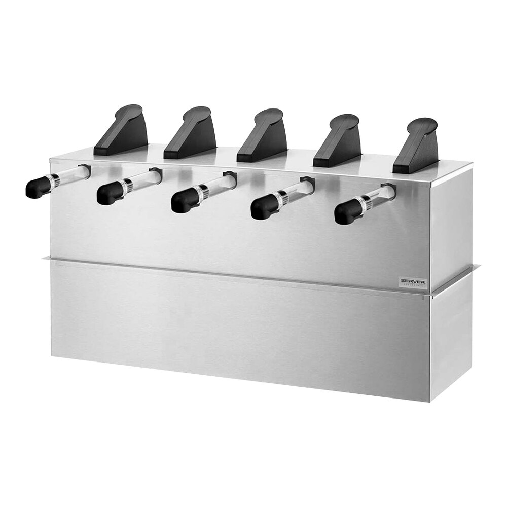 Server Express System Stainless Steel Quintuple Drop-In Pump Dispenser ...