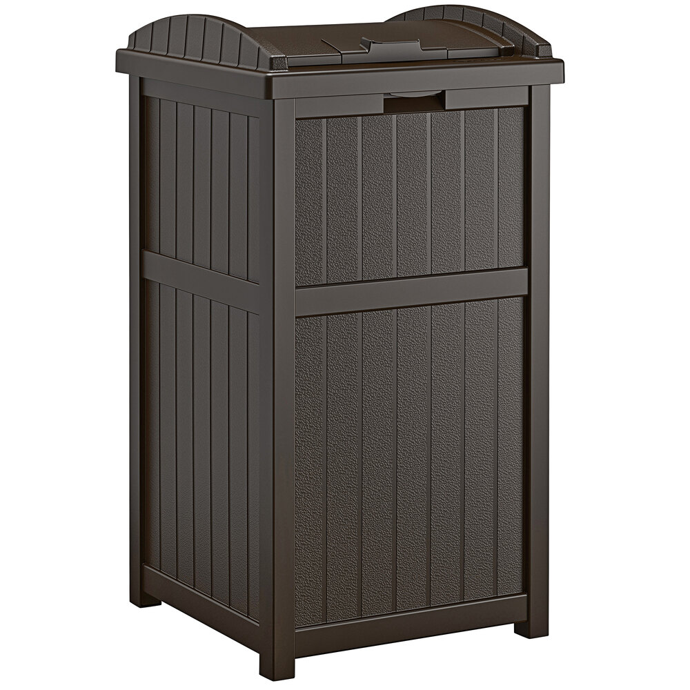 Suncast Trash Hideaway GH1732J 23 Gallon Brown Outdoor Trash Can