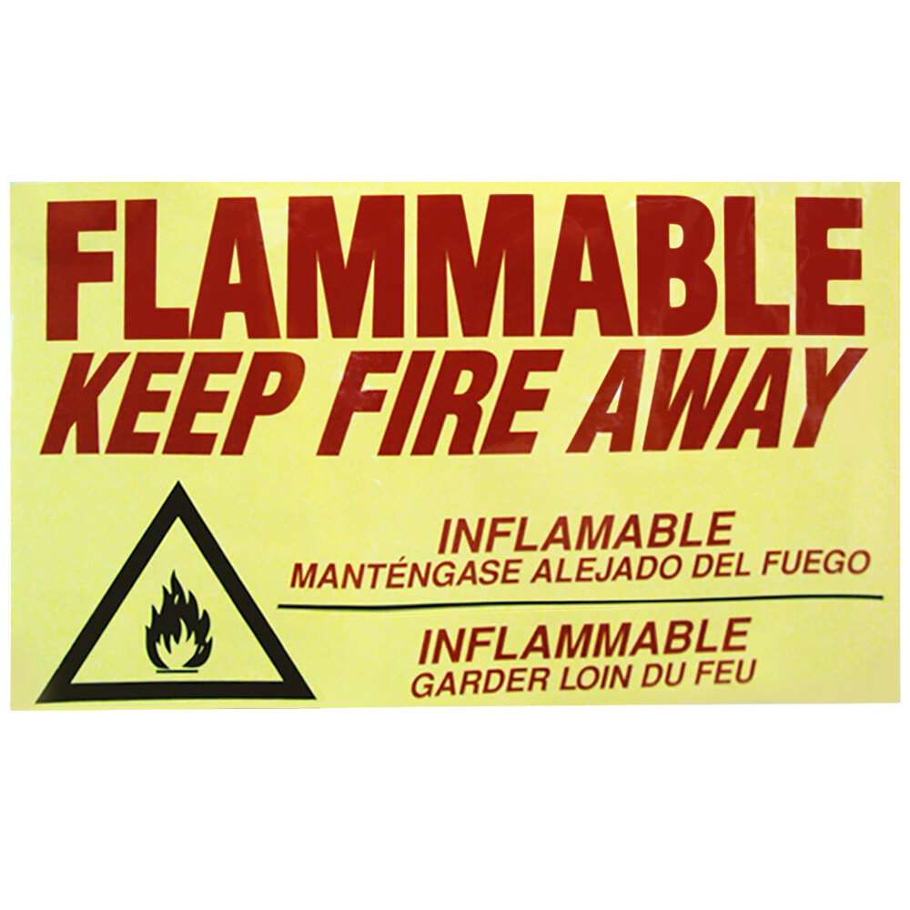 Eagle Manufacturing C97S Small Flammable Warning Decal 10 1/4" x 6 1/2"