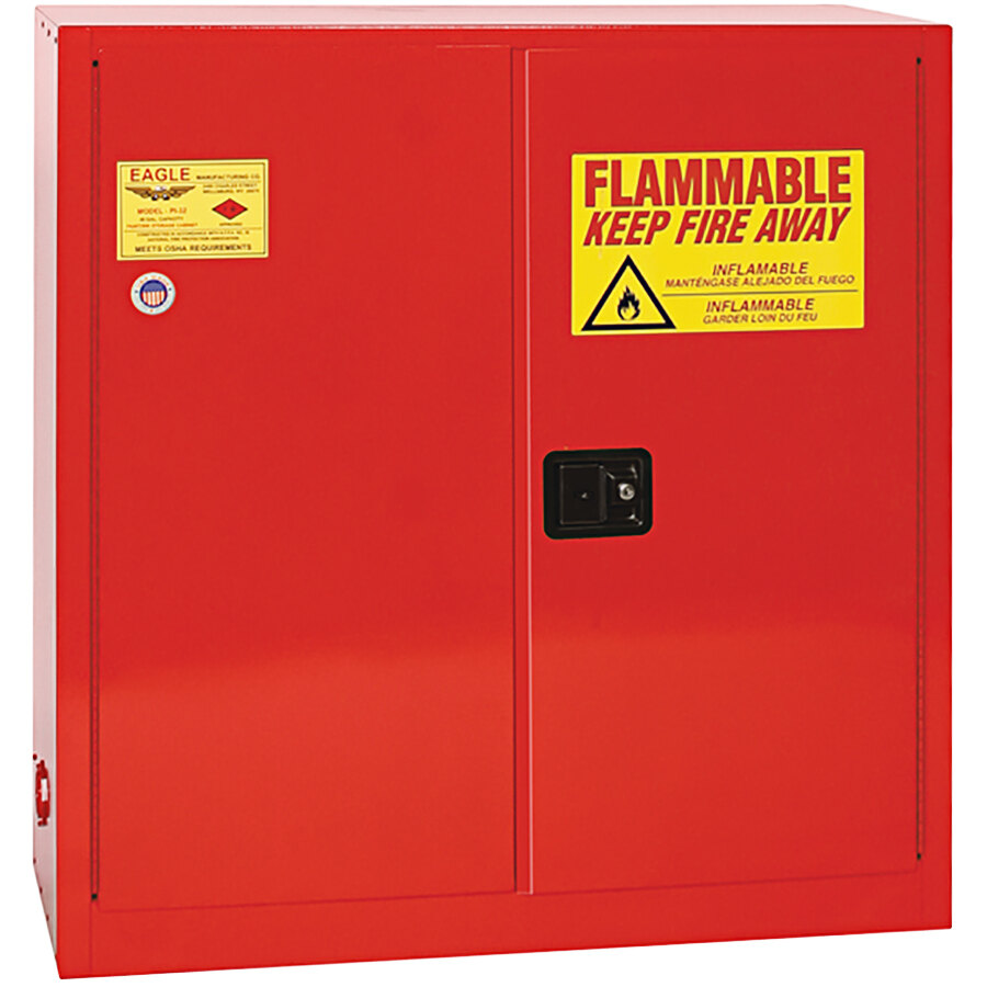 Eagle Manufacturing PI30X Red Paint Safety Cabinet with 2 Self-Closing ...