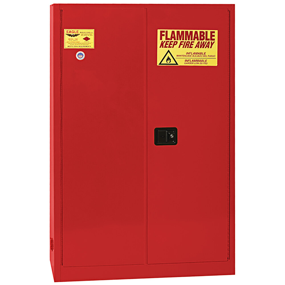 Eagle Manufacturing 45 Gallon Red Flammable Liquid Safety Cabinet with ...