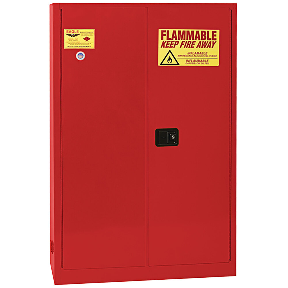 Eagle Manufacturing 45 Gallon Red Flammable Liquid Safety Cabinet with ...