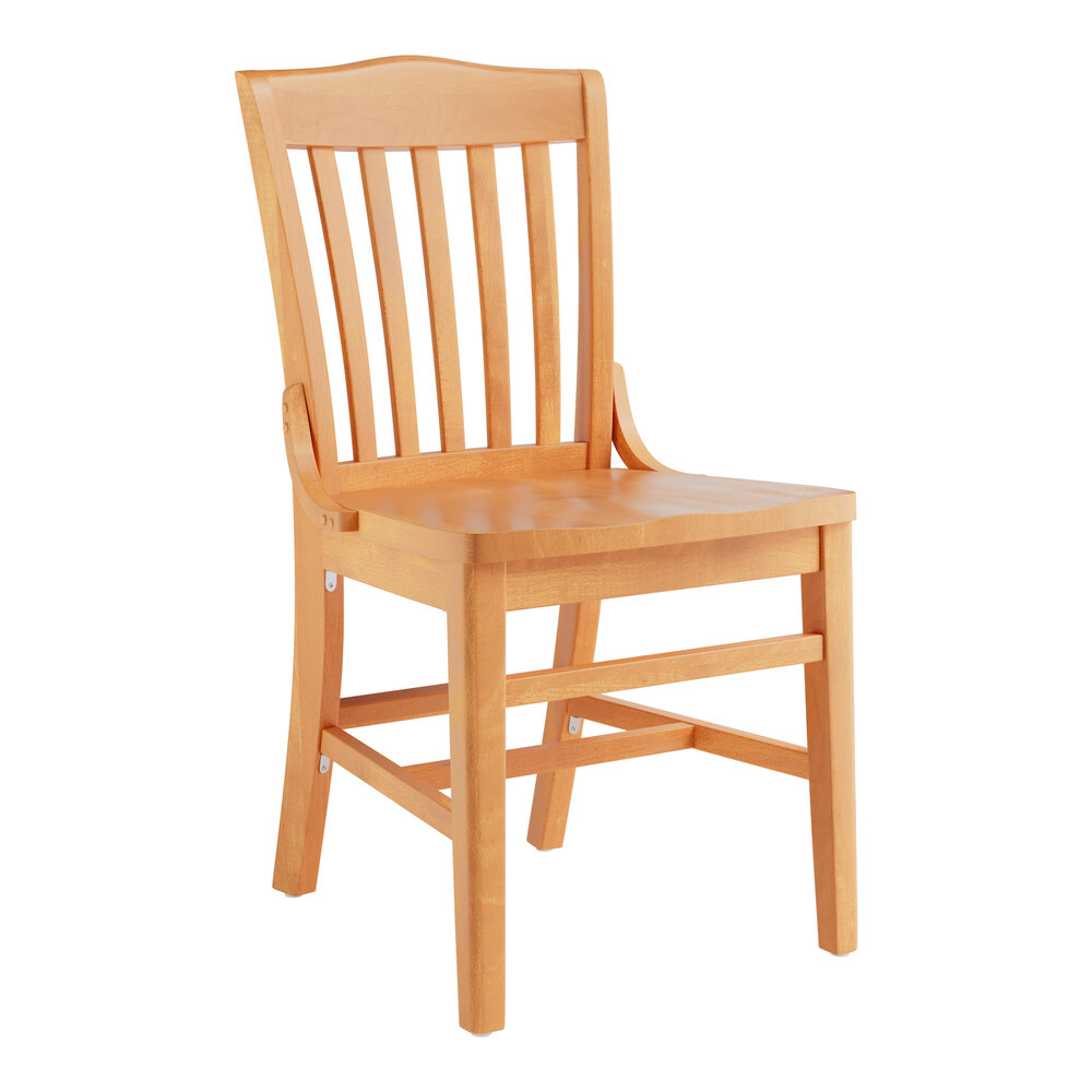 Lancaster Table & Seating Natural Finish Wood School House Chair