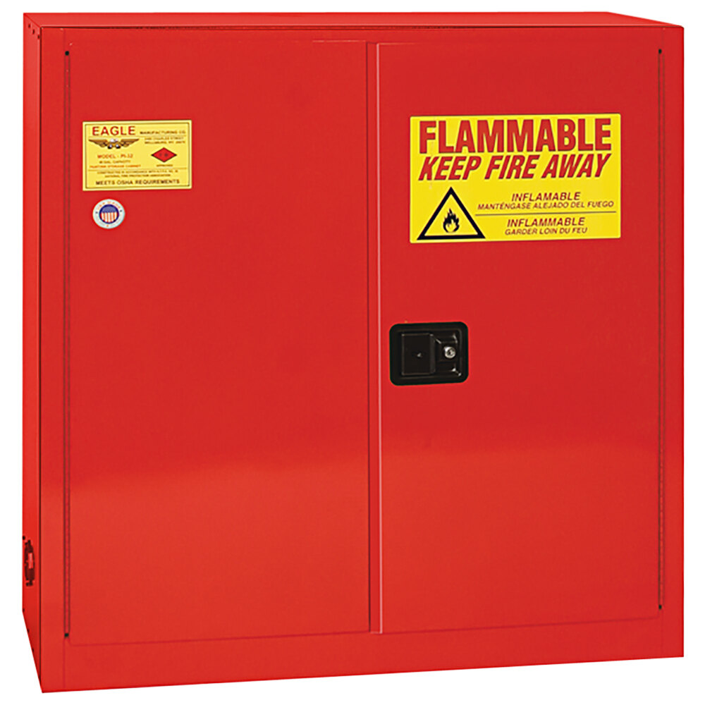 Eagle Manufacturing PI3010X Red Paint Safety Cabinet with 2 Self ...