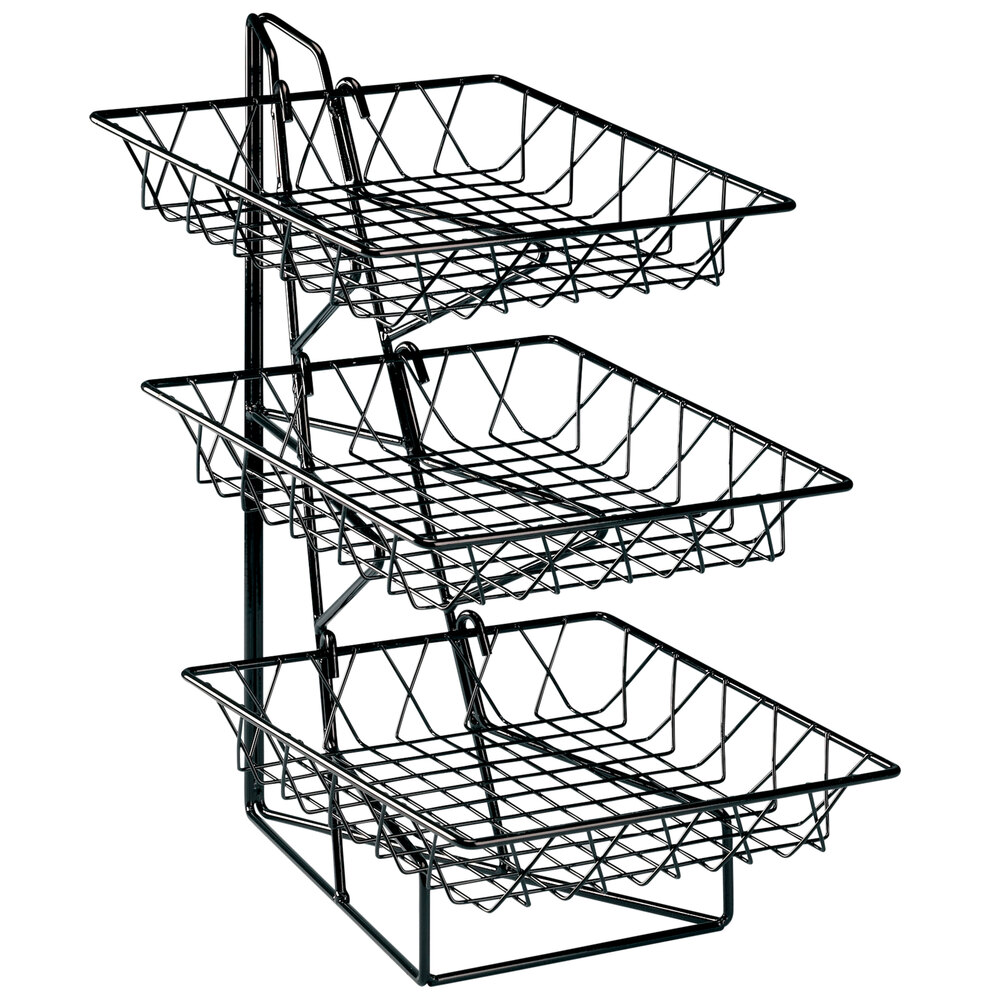 Cal-Mil 1293-3 Three Tier Merchandiser with Square Wire Baskets - 12" x ...