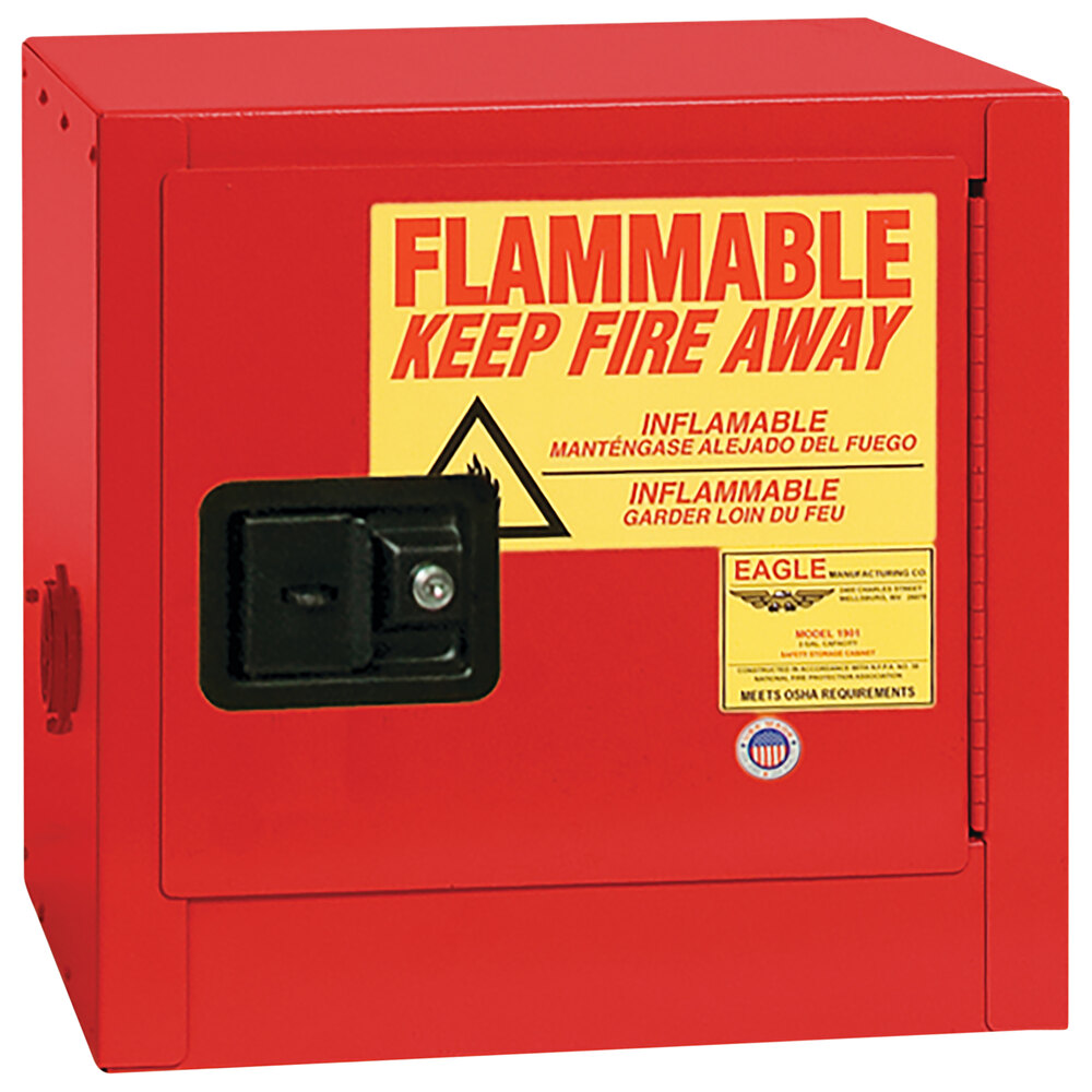 Eagle Manufacturing 2 Gallon Red Flammable Liquid Safety Cabinet with ...
