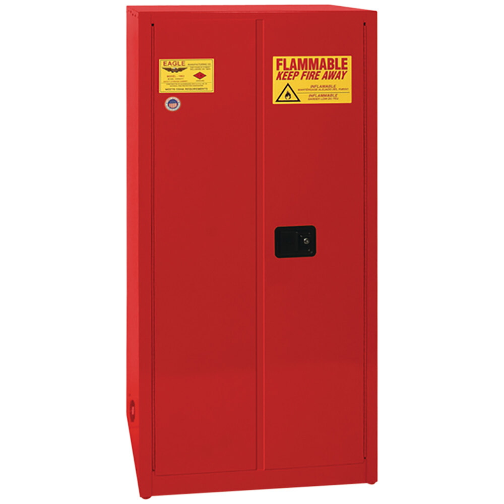 Eagle Manufacturing 6010XRED Red Flammable Liquid Cabinet with 2 Self ...