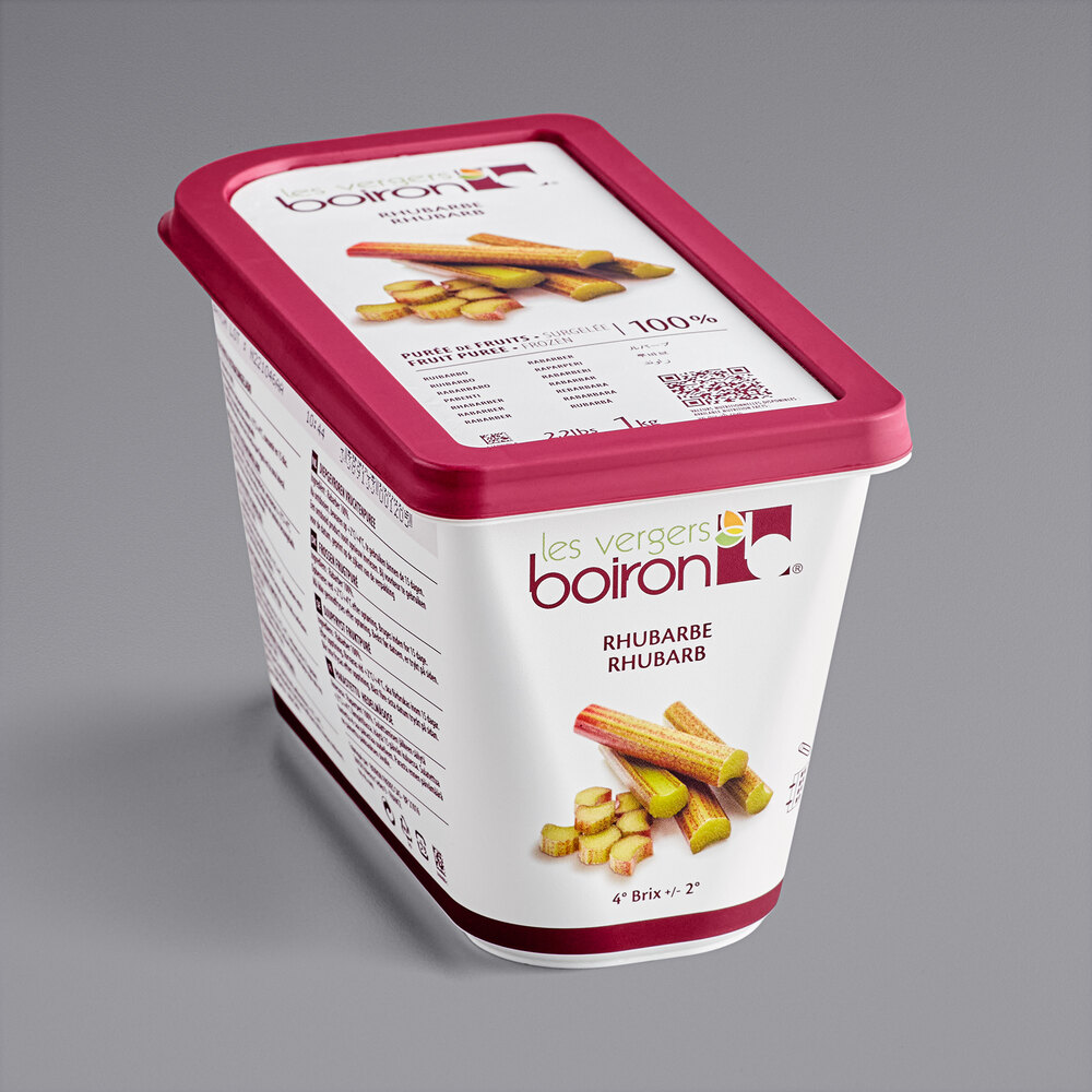Les Vergers Boiron Rhubarb 100% Fruit Puree 2.2 lb. - 6/Case