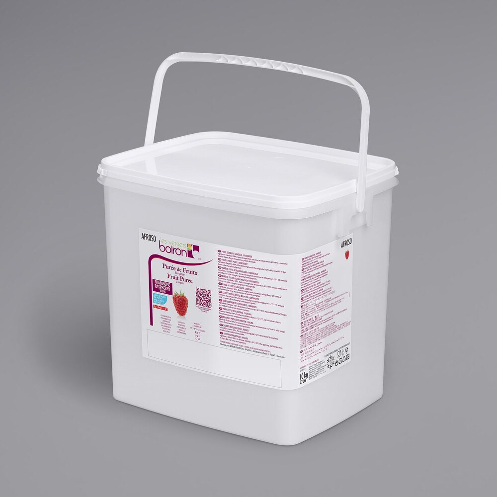 Les Vergers Boiron Red Raspberry Puree 22 lb. Bucket