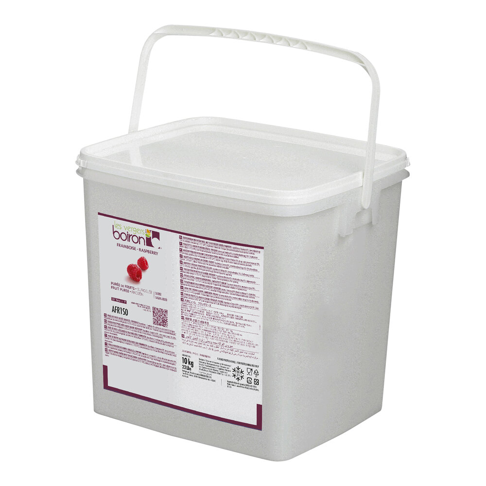 Les Vergers Boiron Red Raspberry Puree 22 lb. Bucket