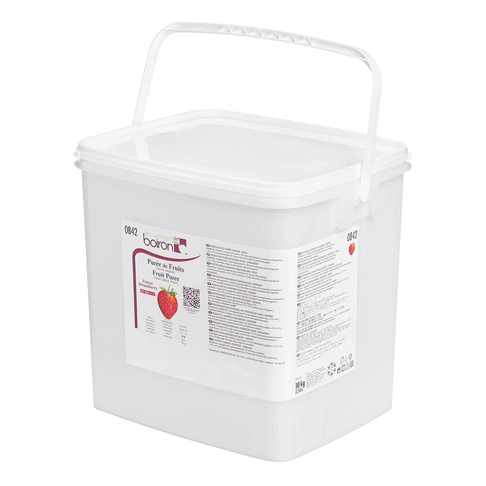 Les Vergers Boiron Strawberry Puree 22 lb. Bucket