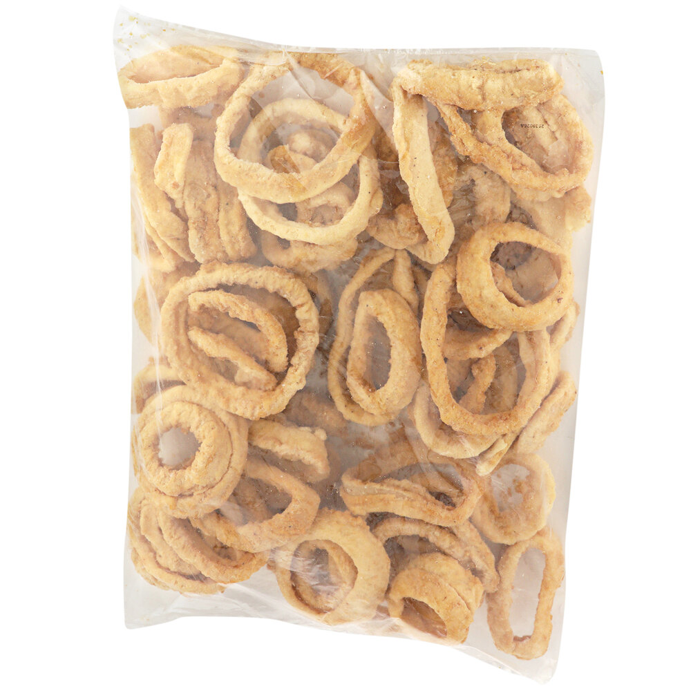 Fred's Battered Skinny Dipped Onion Rings 2.5 lb. - 4/Case