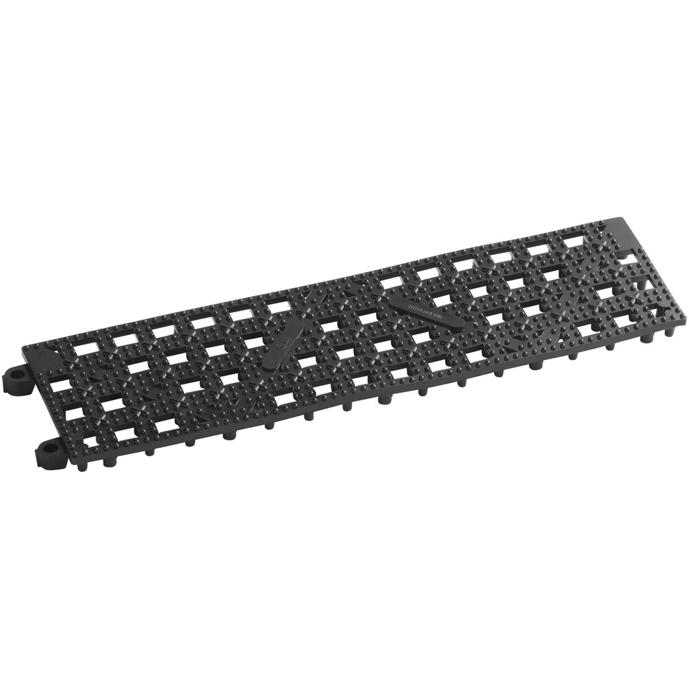 Choice 12" Black Plastic Interlocking Bar Mat Strip