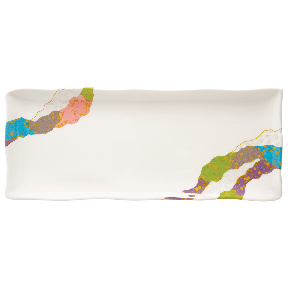 GET 142-28-CO 11" x 4 1/2" Contemporary Melamine Rectangle Plate with ...