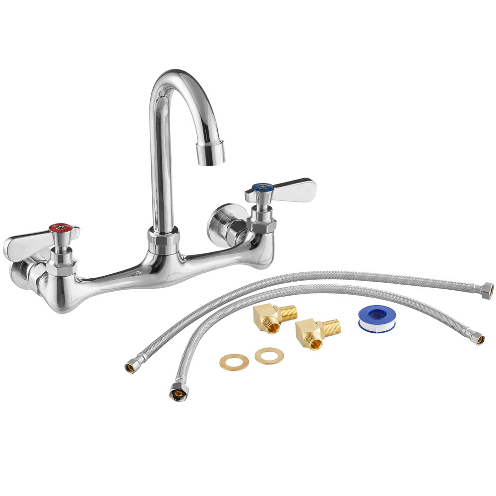 Regency Wall Mount Faucet with 3 1/2" Swivel Gooseneck Spout, 8 ...
