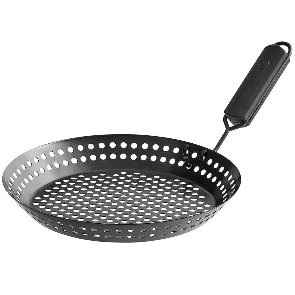 Outset® 76163 12" Diameter Non-Stick Perforated Grill Skillet with ...