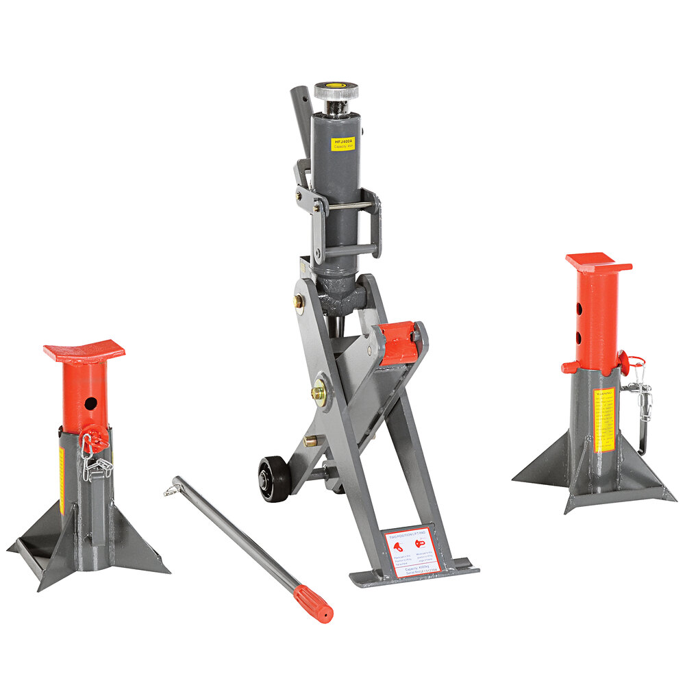 Vestil FORK-J Manual Hydraulic Fork Truck Jack with 2 Jack Stands ...