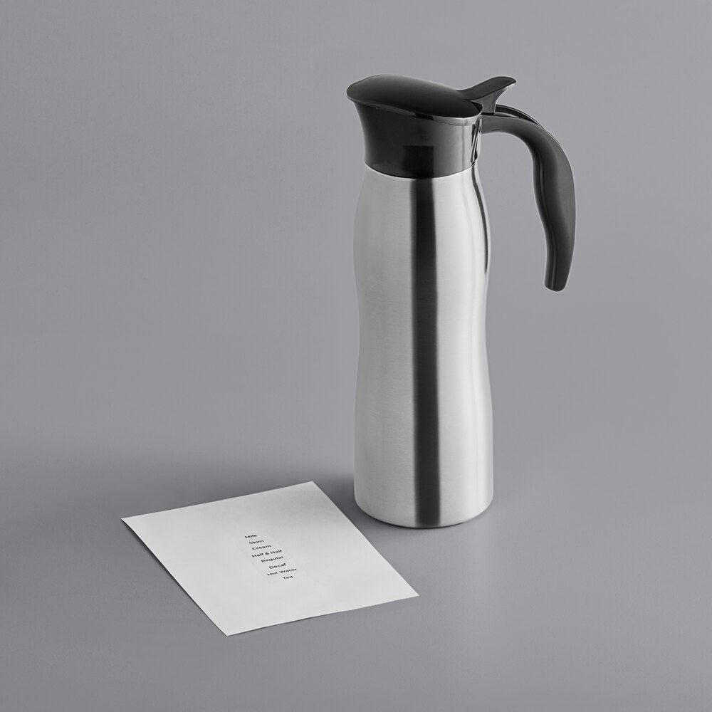 Choice 33 oz. Stainless Steel Insulated Slimline Carafe / Server with ...
