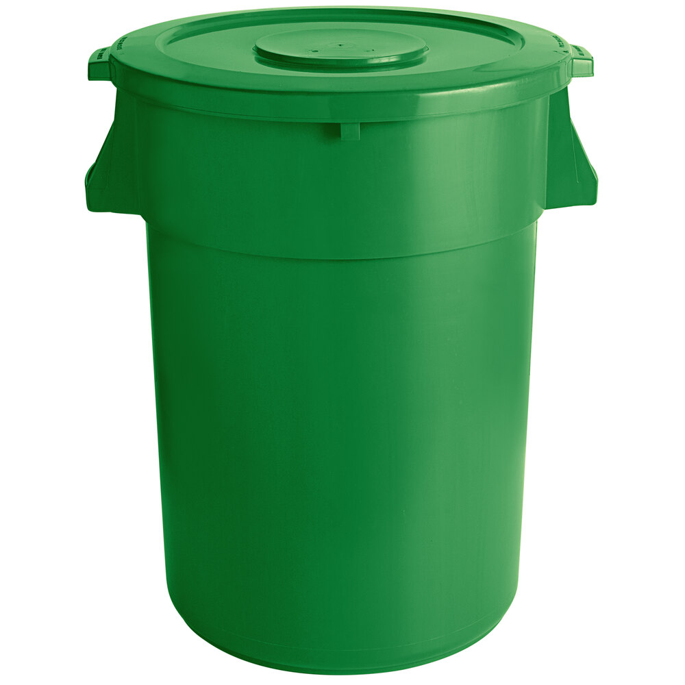 44 Gallon / 700 Cup Green Round Ingredient Storage Bin with Lid