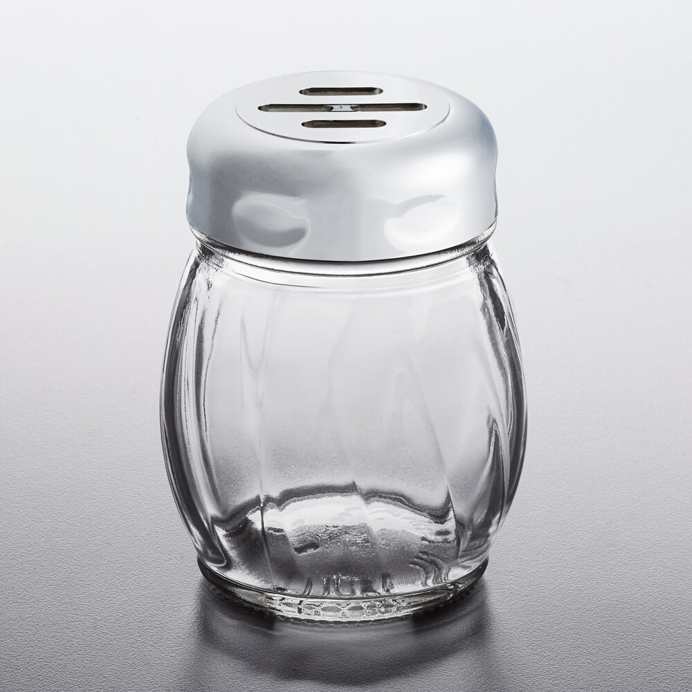 Tablecraft 6 oz. Glass Swirl Shaker with Chrome Plated Slotted Top - 12 ...