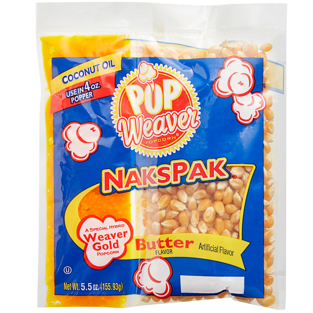 Pop Weaver All-In-One Naks Pak Popcorn Kit for 4 oz. Poppers - 36/Case