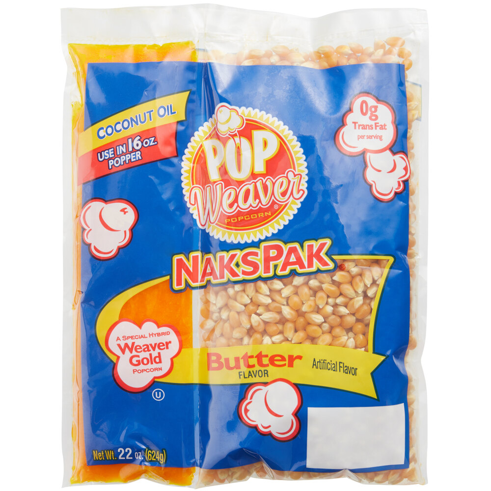 Pop Weaver All-In-One Naks Pak Popcorn Kit for 16 oz. Poppers - 20/Case