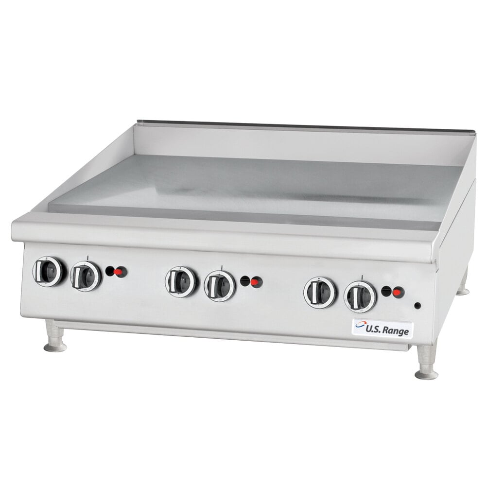U.S Range UTGG36-GT36M 36" Natural Gas Chrome Plated Countertop Griddle ...