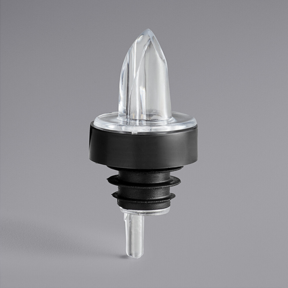 Franmara Crystal Medium Flow Pourer with Black Collar 8830 BU - 12/Pack