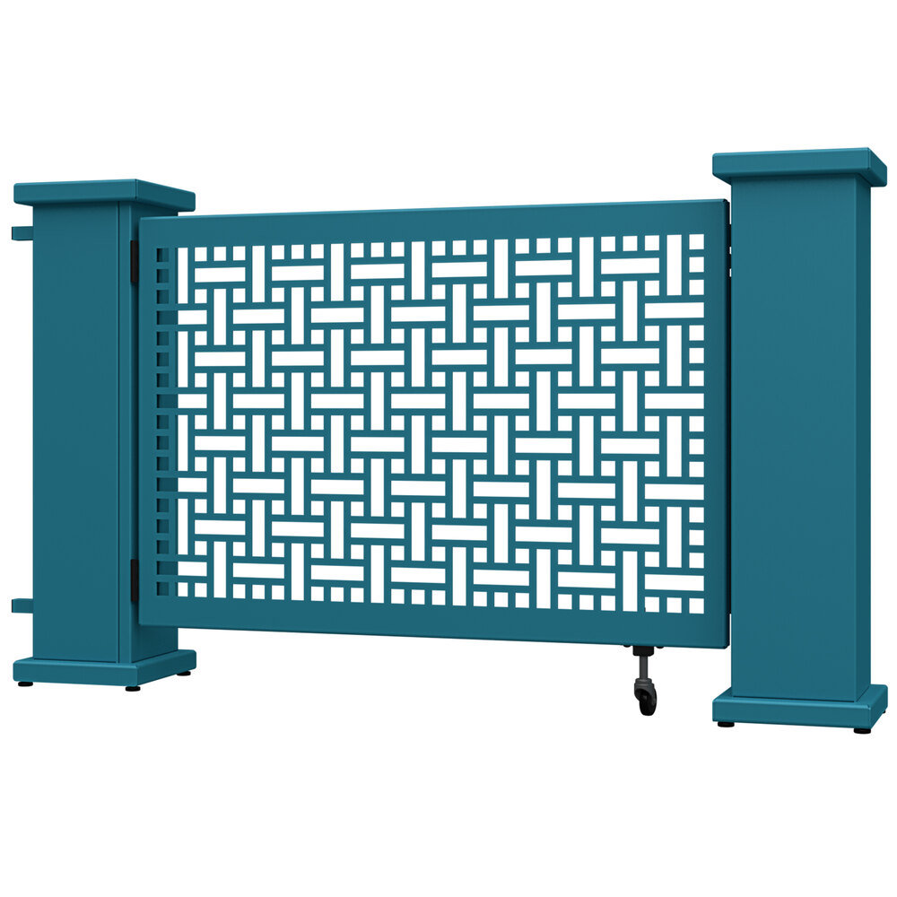 SelectSpace 62" x 10" x 34" Teal Square Weave Pattern Gate with ...