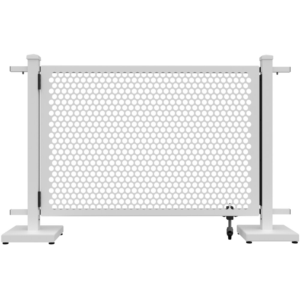 SelectSpace 56" x 10" x 34" White Circle Pattern Gate with Straight Stands