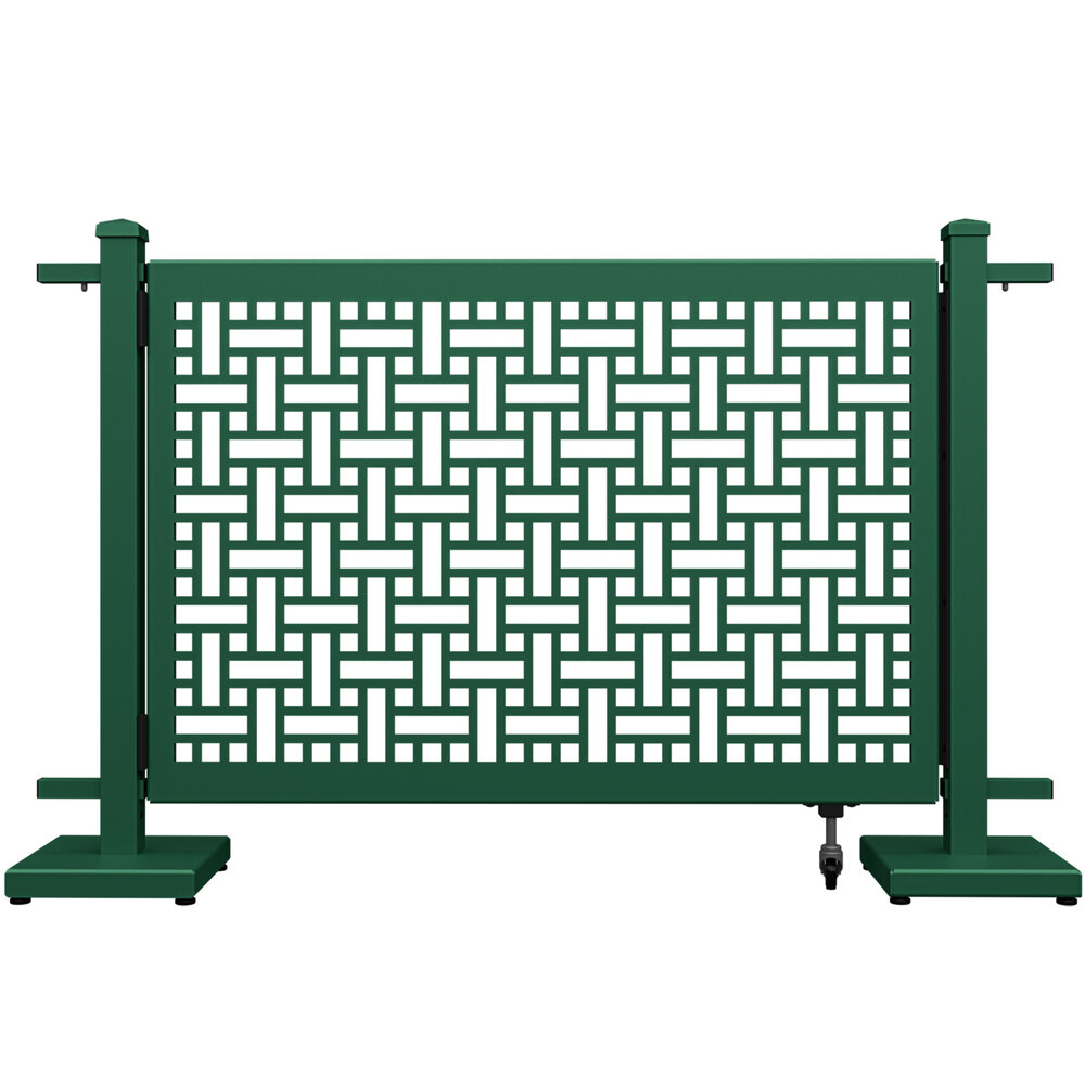 SelectSpace 56" x 10" x 34" Forest Green Square Weave Pattern Gate with ...