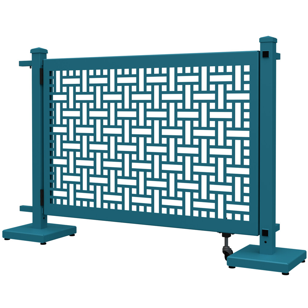 SelectSpace 56" x 10" x 34" Teal Square Weave Pattern Gate with ...