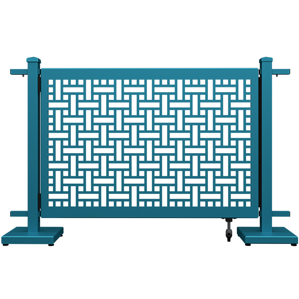 SelectSpace 56" x 10" x 34" Teal Square Weave Pattern Gate with ...