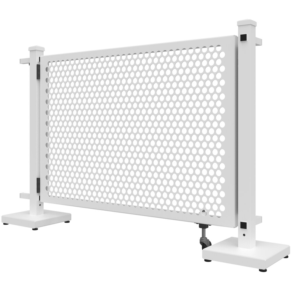 SelectSpace 56" x 10" x 34" White Circle Pattern Gate with Straight and ...