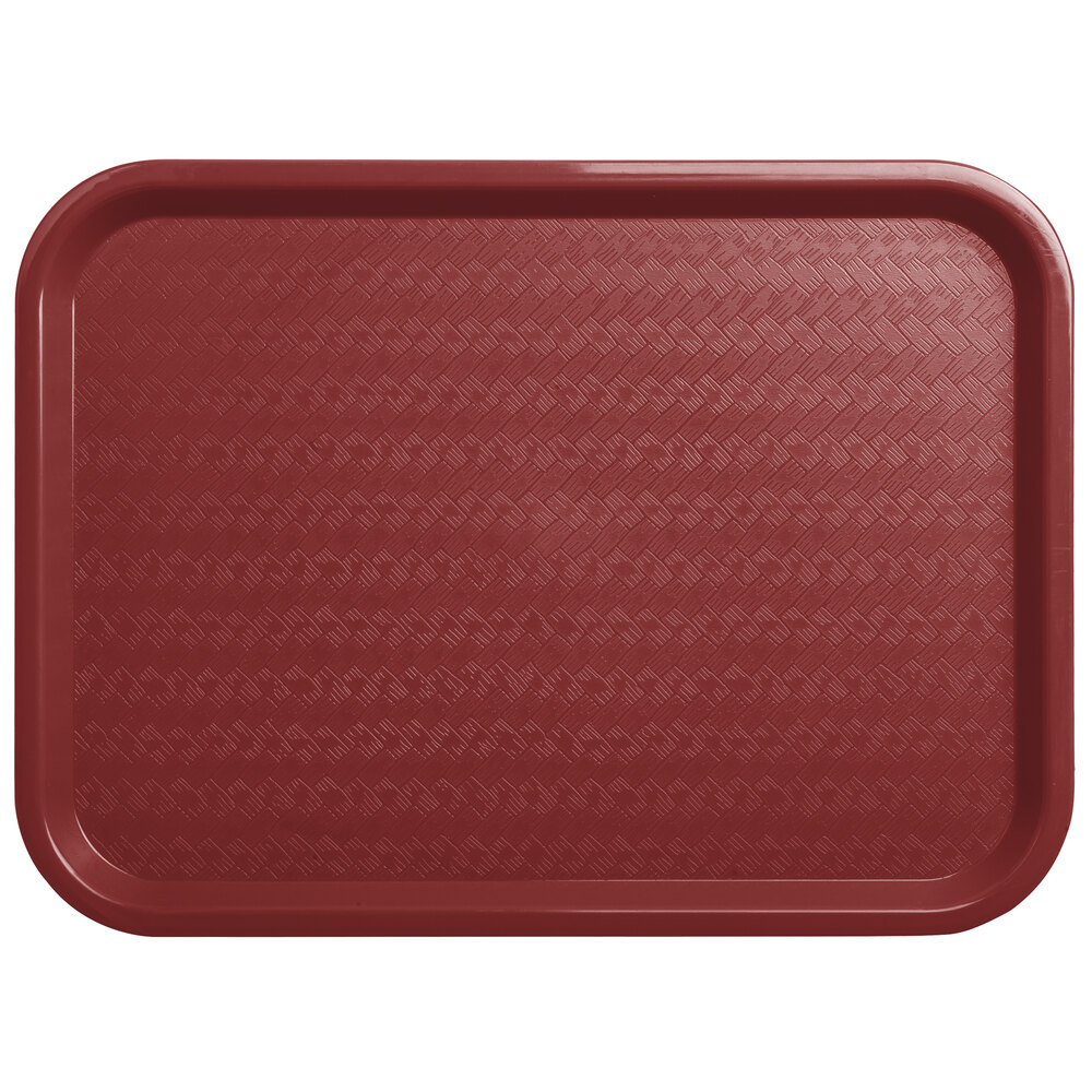 Carlisle CT121661 Cafe 12" x 16" Burgundy Standard Plastic Fast Food Tray