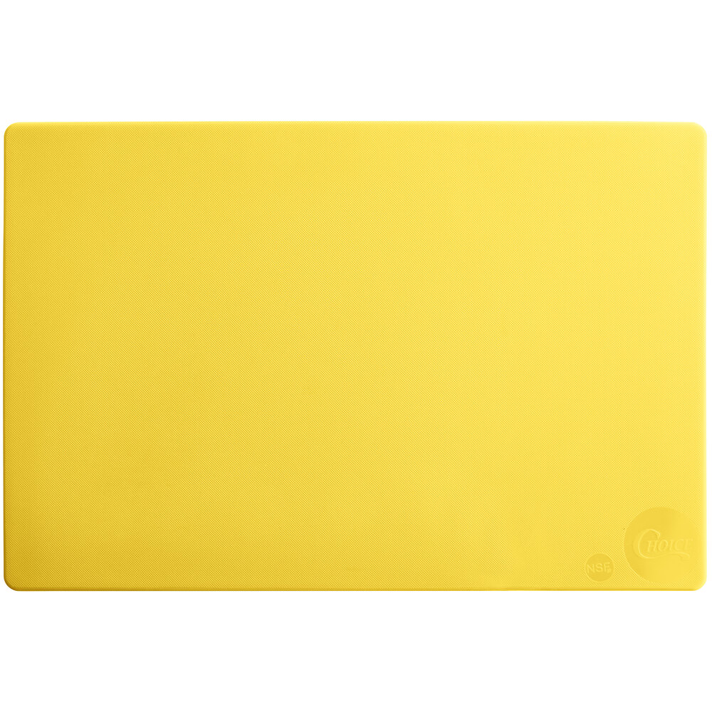 Choice 18" x 12" x 1/2" Yellow Polyethylene Cutting Board